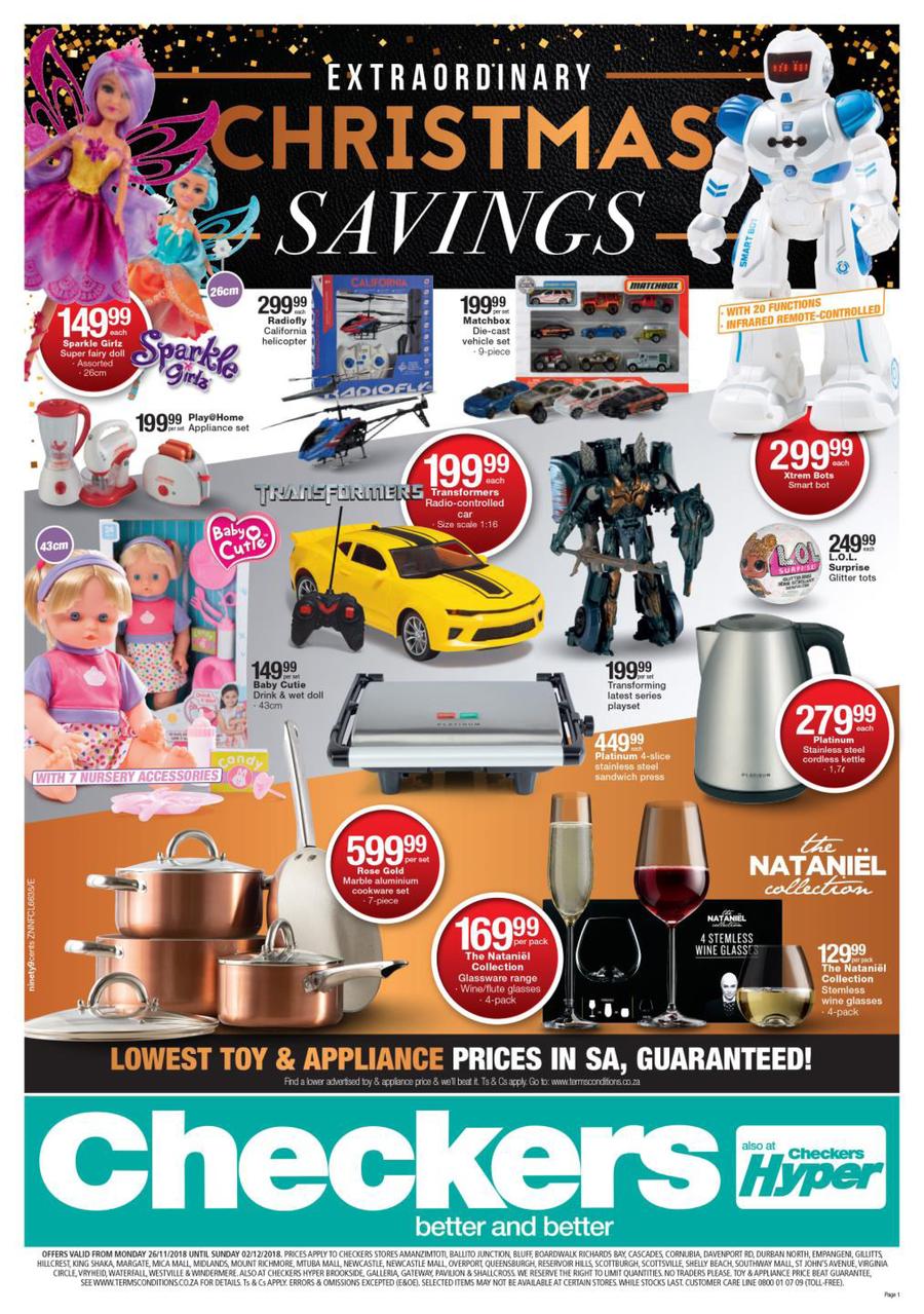 Checkers KZN : Extraordinary Christmas Savings (26 Nov - 02 Dec 2018 ...