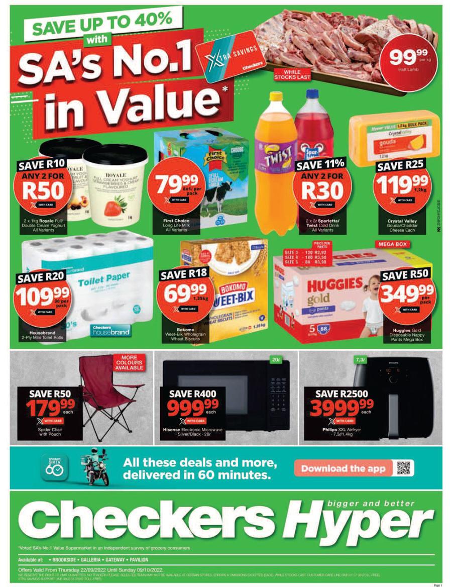 Checkers Hyper KwaZulu-Natal : Xtra Savings (22 September - 9 October ...