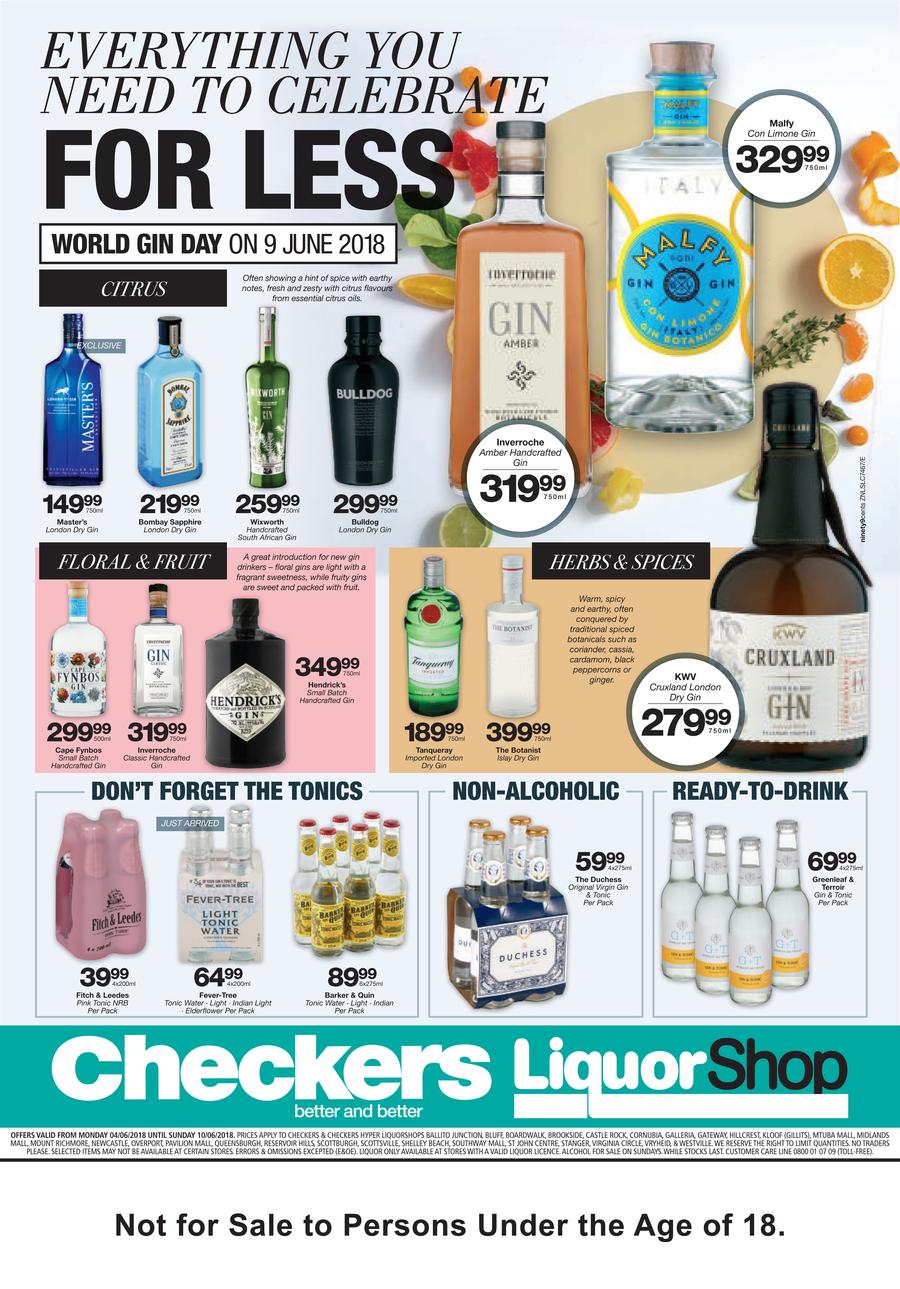 Checkers KZN : Gin Promotion (04 Jun - 10 Jun 2018) — m.guzzle.co.za