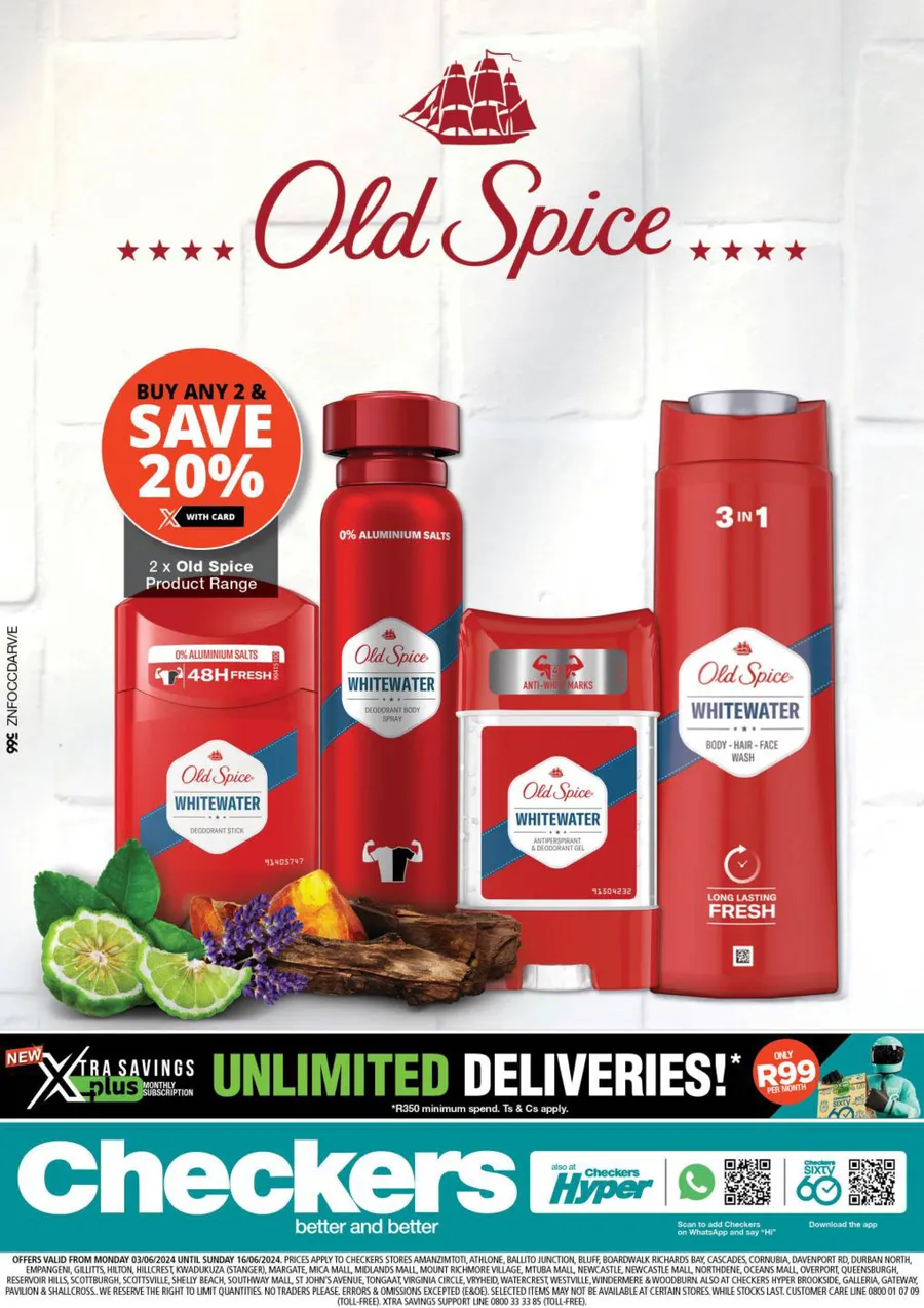 Checkers KwaZulu-Natal : Old Spice Promo (3 June - 16 June 2024) — m ...
