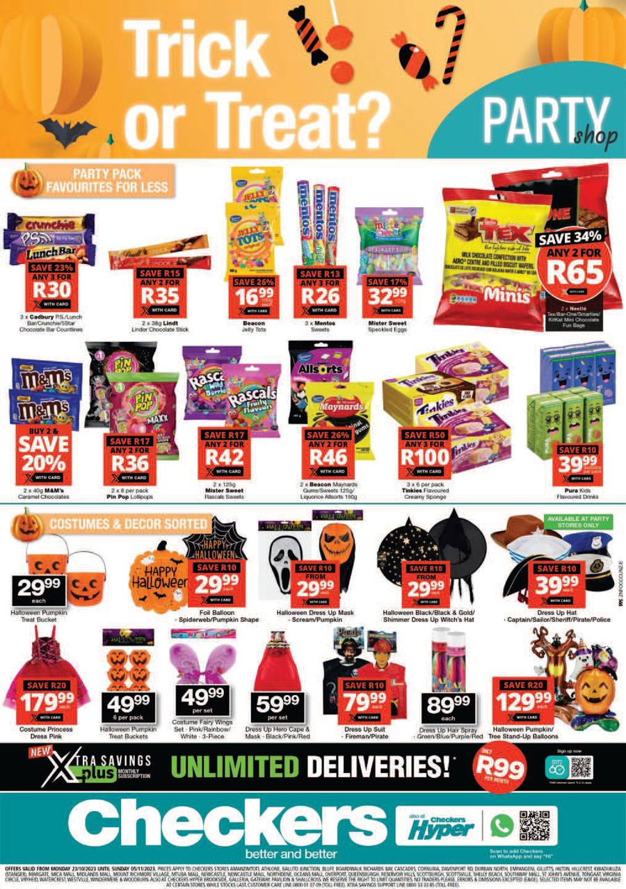 Checkers KwaZulu-Natal : Trick Or Treat (23 October - 5 November 2023 ...