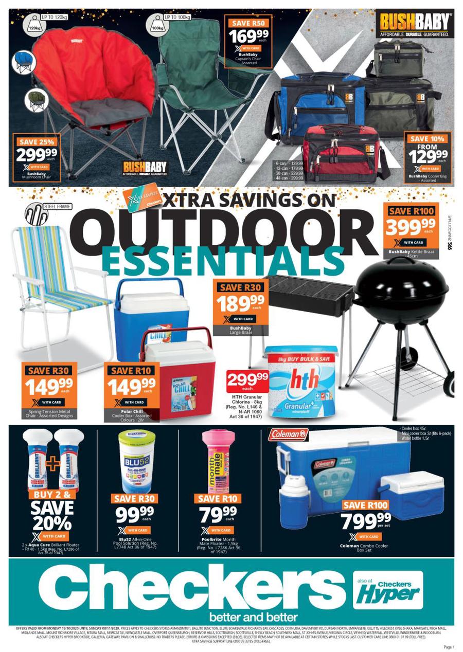 Checkers KwaZulu-Natal : Outdoor Essentials (19 October - 08 November ...