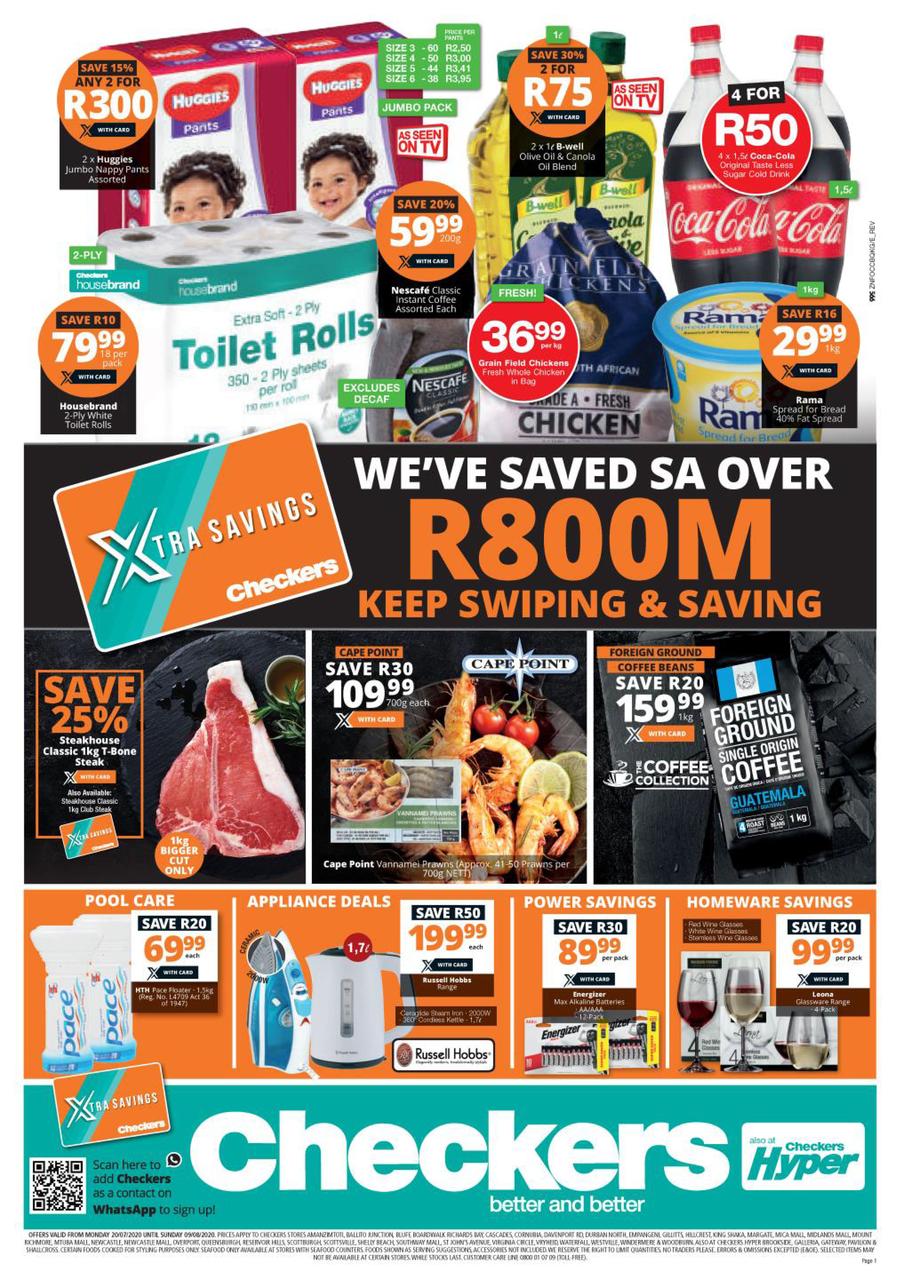 Checkers KwaZulu-Natal : Xtra Savings Specials (20 July - 09 August ...