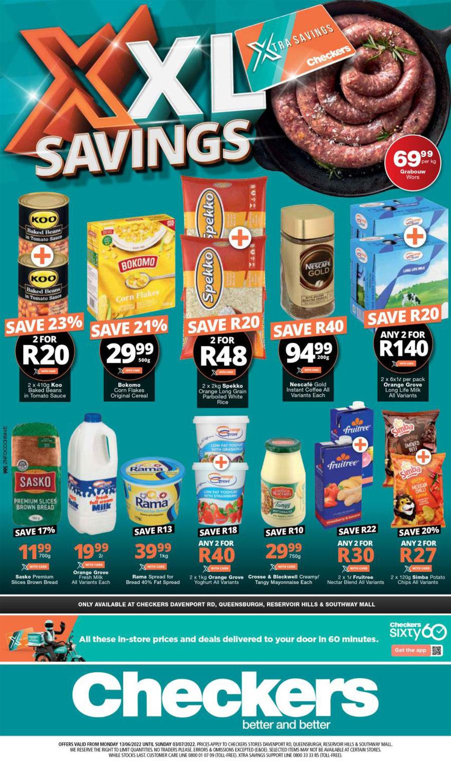 Checkers KwaZulu-Natal : XXL Savings (13 June - 3 July 2022) — m.guzzle ...