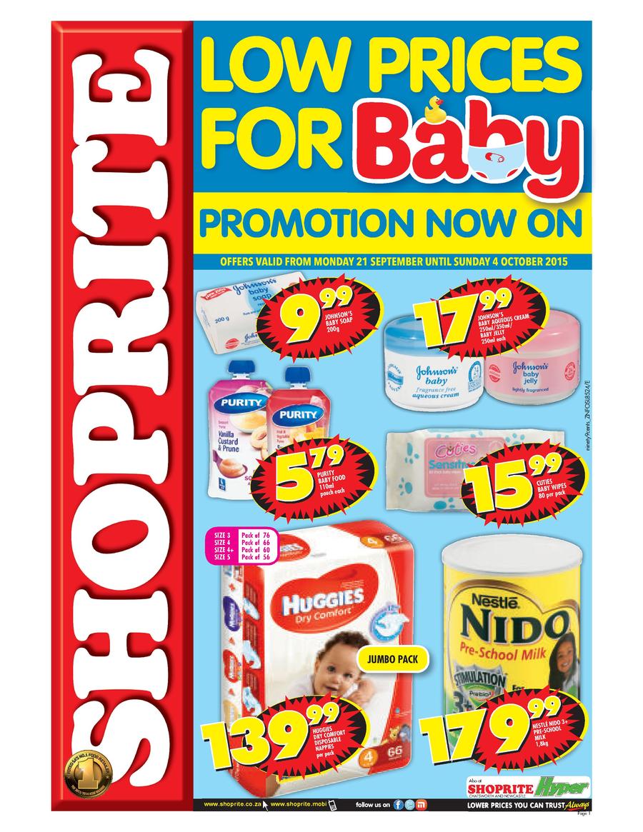 Shoprite KZN : Low Price for Baby (21 Sep - 04 Oct 2015) — m.guzzle.co.za
