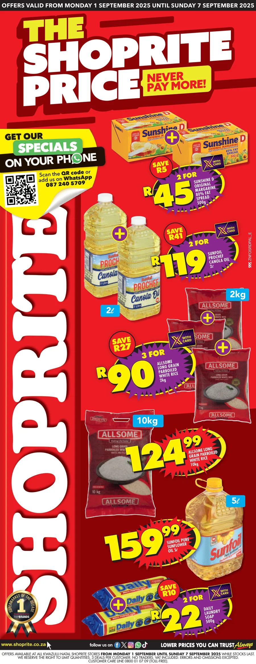 Shoprite KwaZulu-Natal : The Shoprite Price (01 September - 07 ...